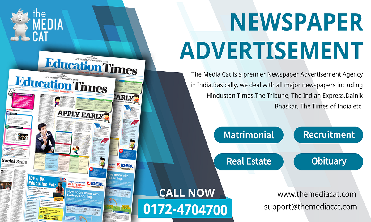 Newspaper Advertisement. TheMediaCat presents excellent services… | by Vertika kapoor | Medium