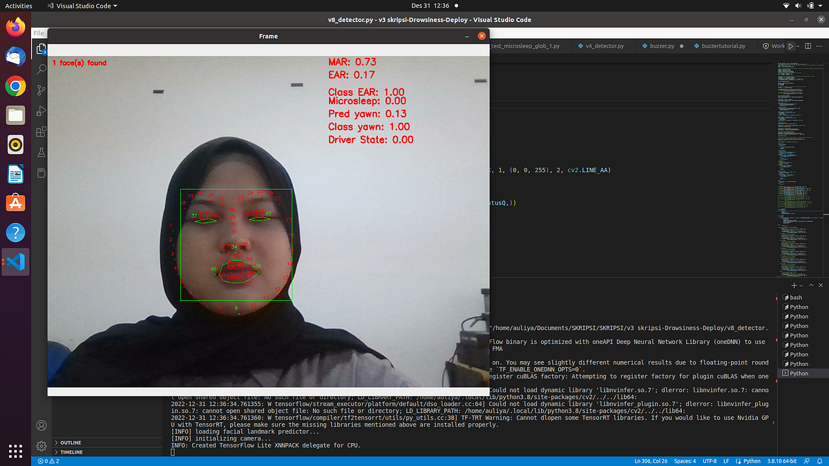 Driver Drowsiness Detection System Based on Eye Aspect Ratio and Mouth Opening Ratio Using C ...