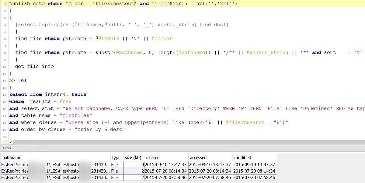 JDA WMS — Find files in a folder. Every so often, you as a MOCA ...