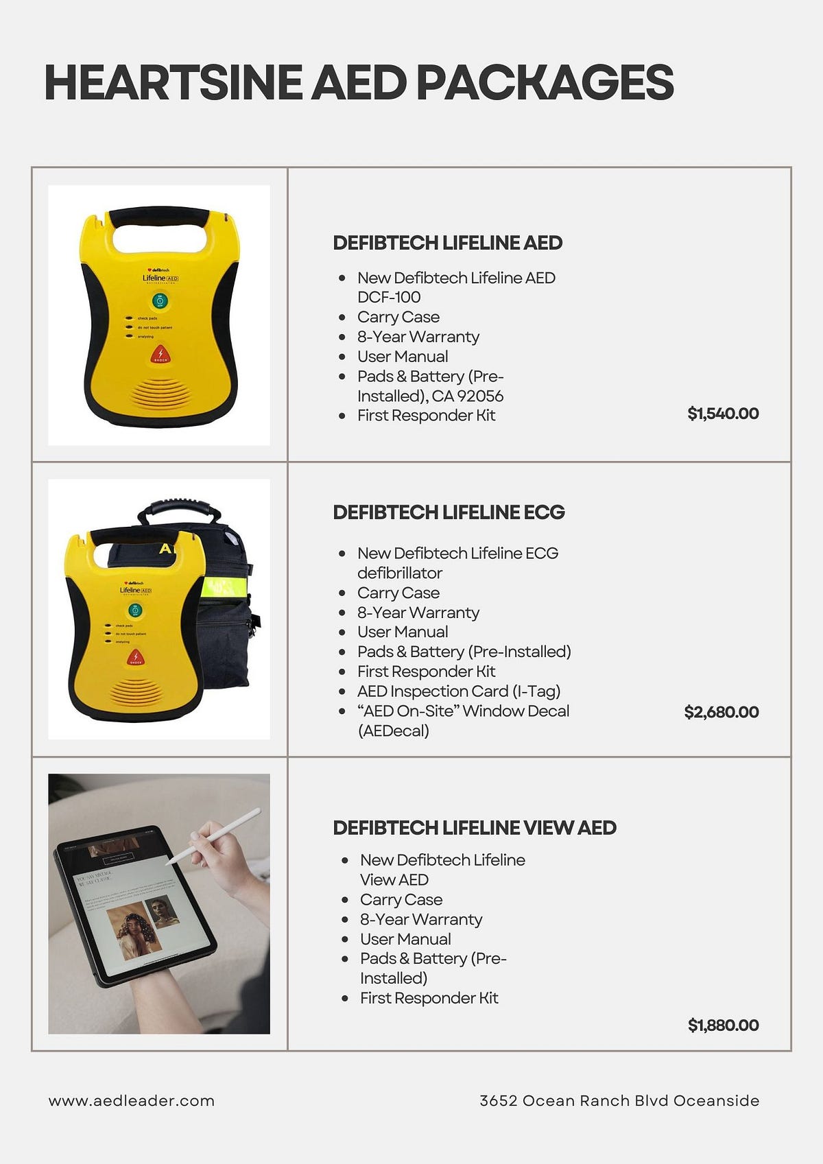 HEARTSINE AED PACKAGES - Thibaulthall - Medium