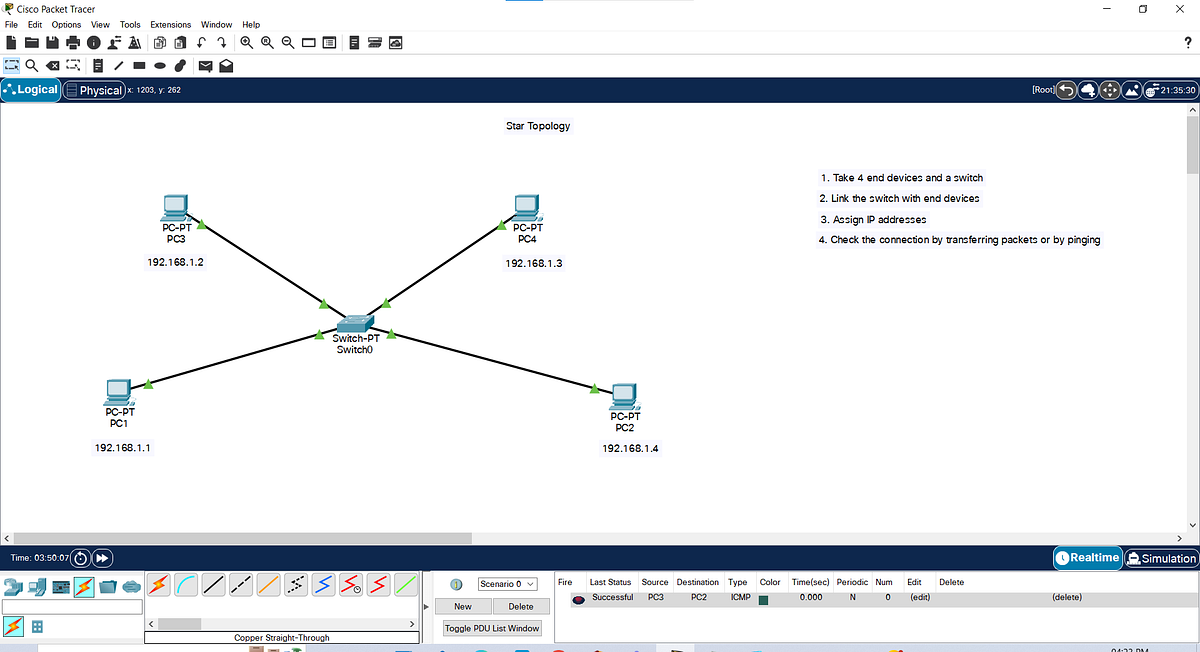Getting Started With Cisco Packet Tracer — Implementing Star And Mesh Topology By Akshat