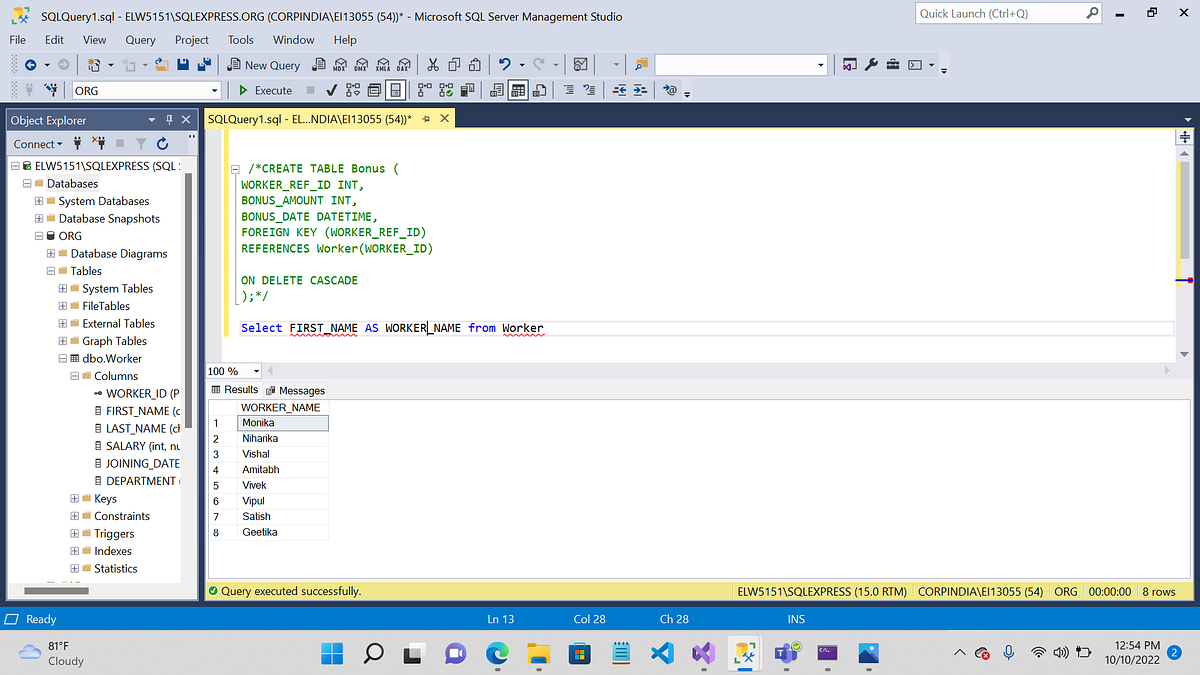 SQL. Hello! | by Afrah Thabassum | Medium