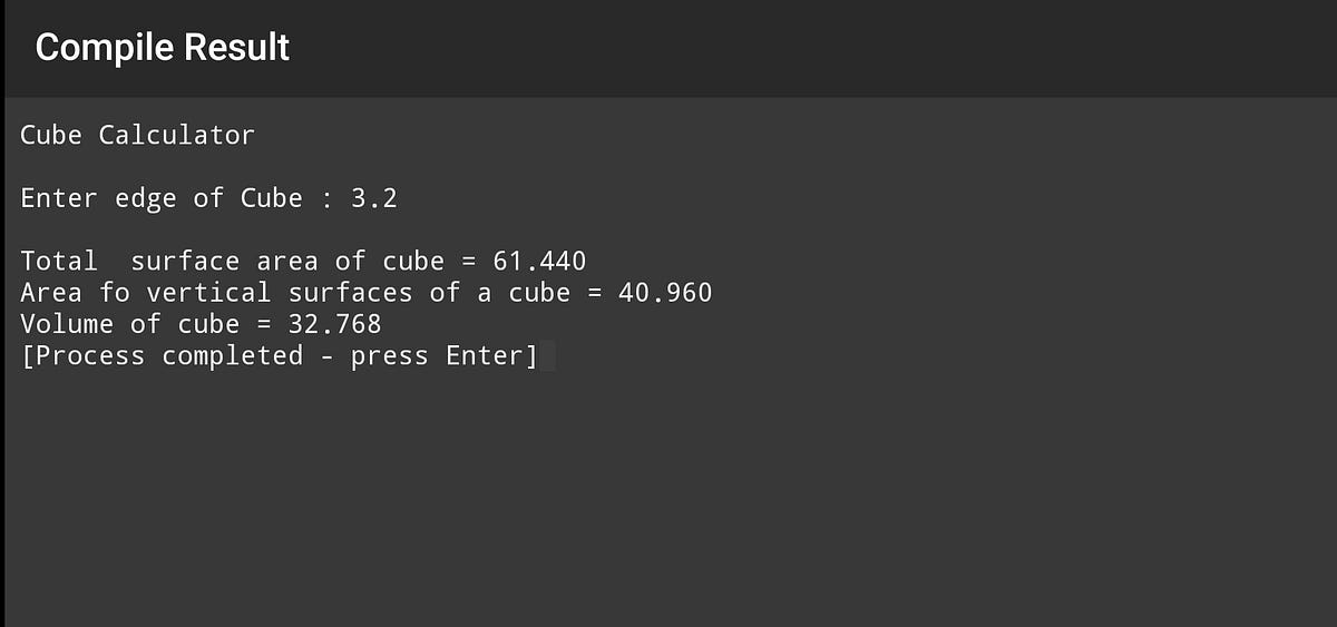 C : Program for making cube calculator - Programmer Portfolio - Medium