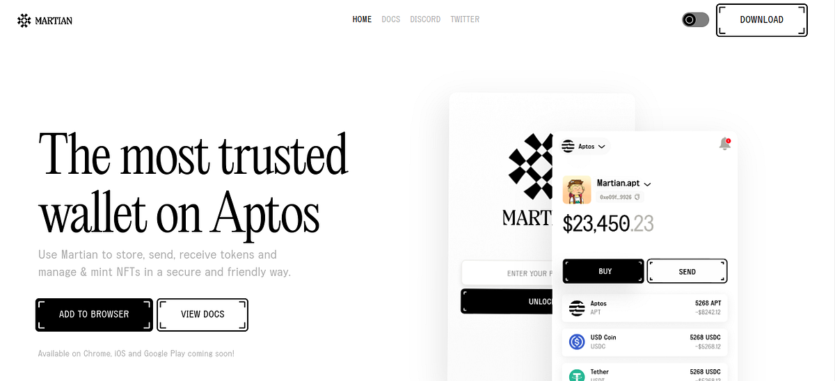 Martian Wallet. Martian wallet is a crypto wallet that… | by Aptos ...