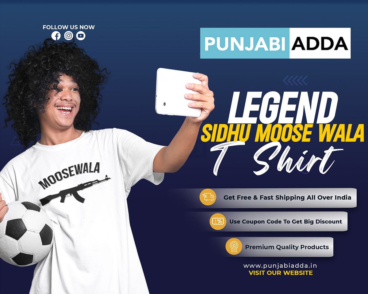 Legendary Sidhu Moose Wala T Shirt at Punjabi Adda - Punjabi Adda - Medium