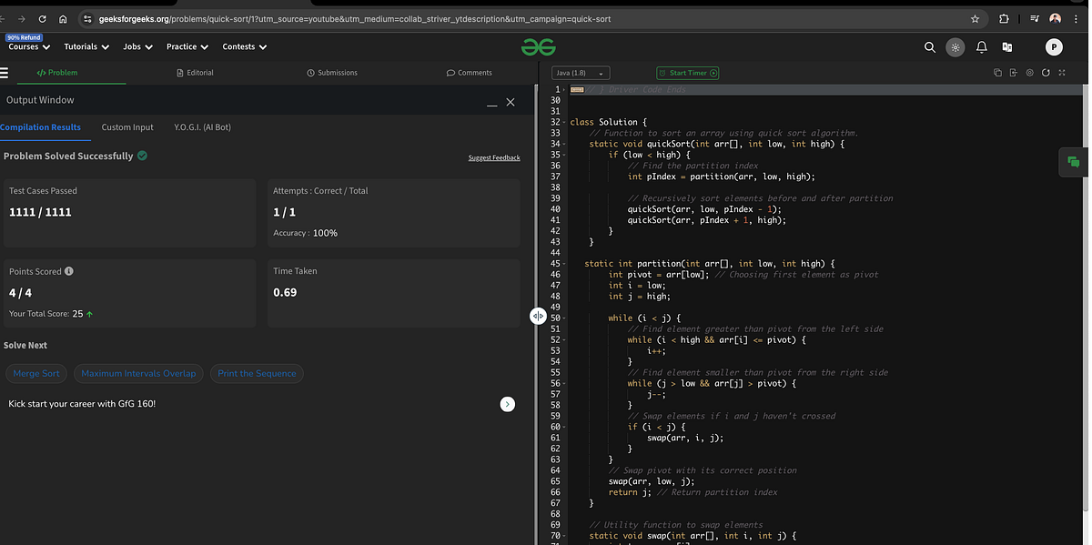 Java — Quick Sort. What is Quick Sort ? | by Prakash Karuppusamy | Medium