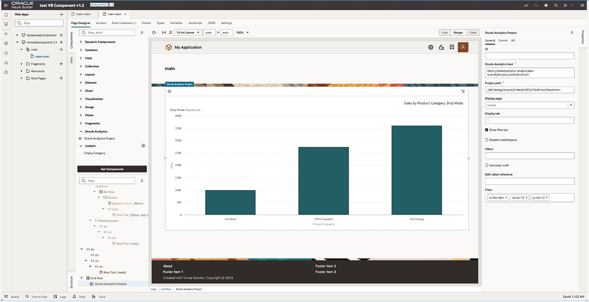 Visual Builder Component for Oracle Analytics — Part 7 — Events | by Mike Durran | Medium