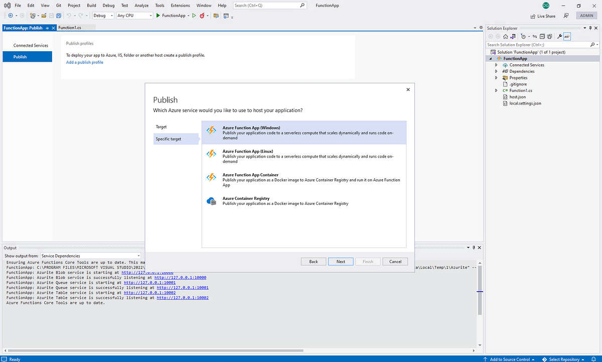 Azure Functions App Guide — Create C# function in Azure using Visual Studio | by Dinesh | Medium