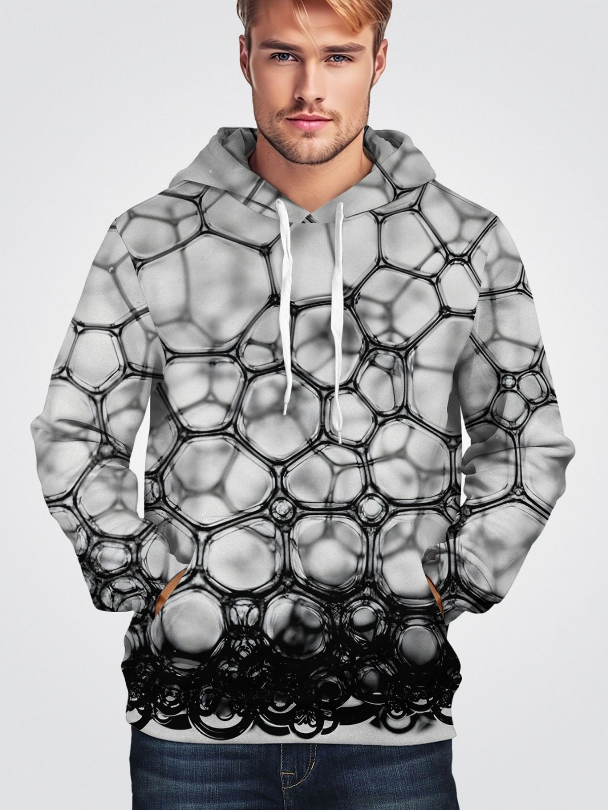 Spring And Autumn Clothing Men's Fashion Optical Illusion 3D Printed ...