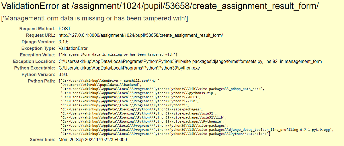 The “ManagementForm data is missing or has been tampered with” error in Django | by Alex Kirkup ...