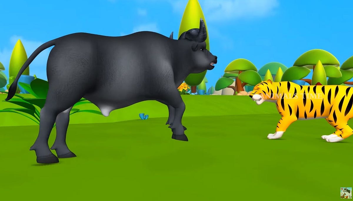 Animal Kingdom Showdown: Tiger vs Buffalo vs Farm Animals | Cartoon ...