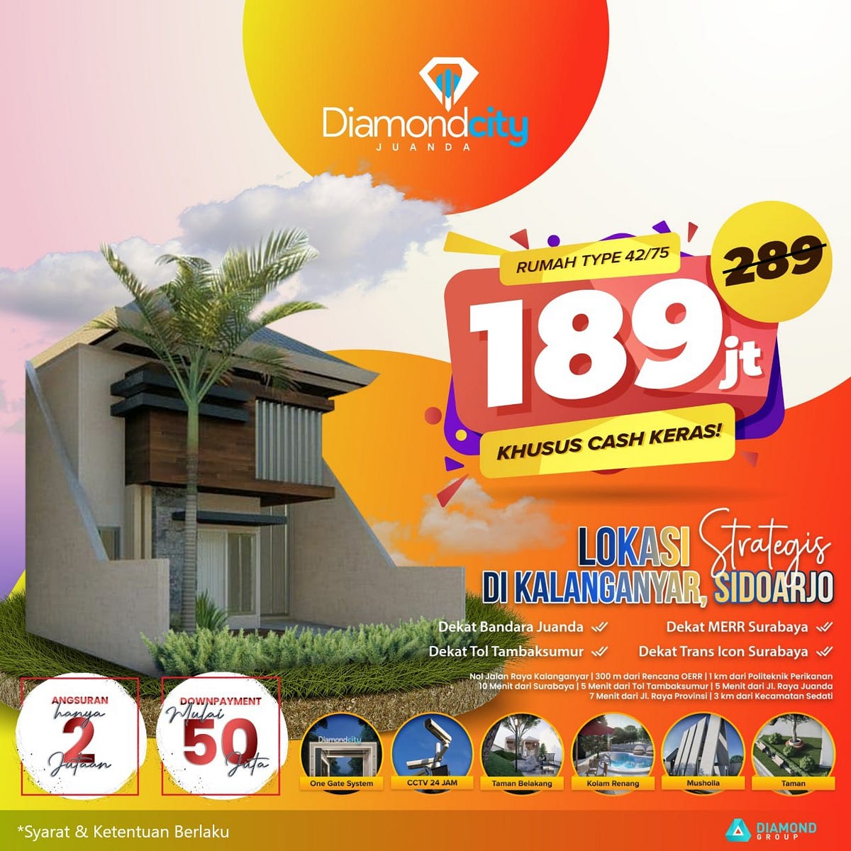PALING NYAMAN,Perumahan Juanda Sidoarjo Jawa Timur, Diamond City Juanda - Diamondcityjuanda - Medium