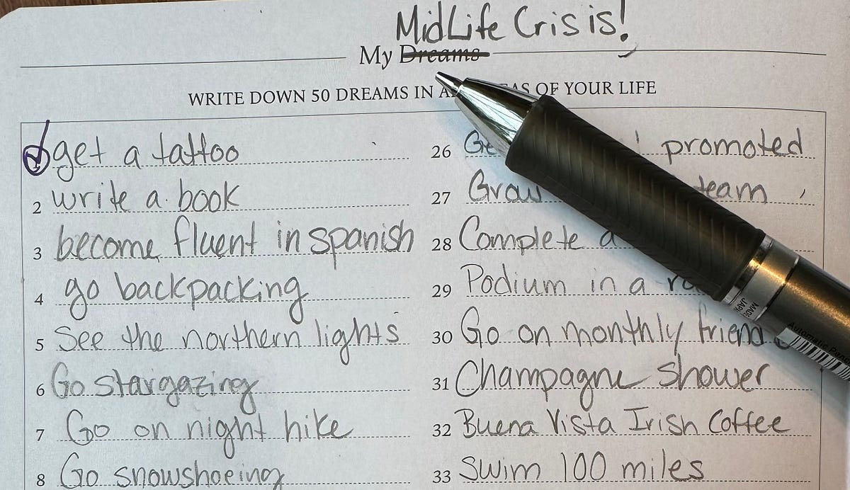 My mid-life crisis list. 2023 did not start well. Just before… | by Meg ...