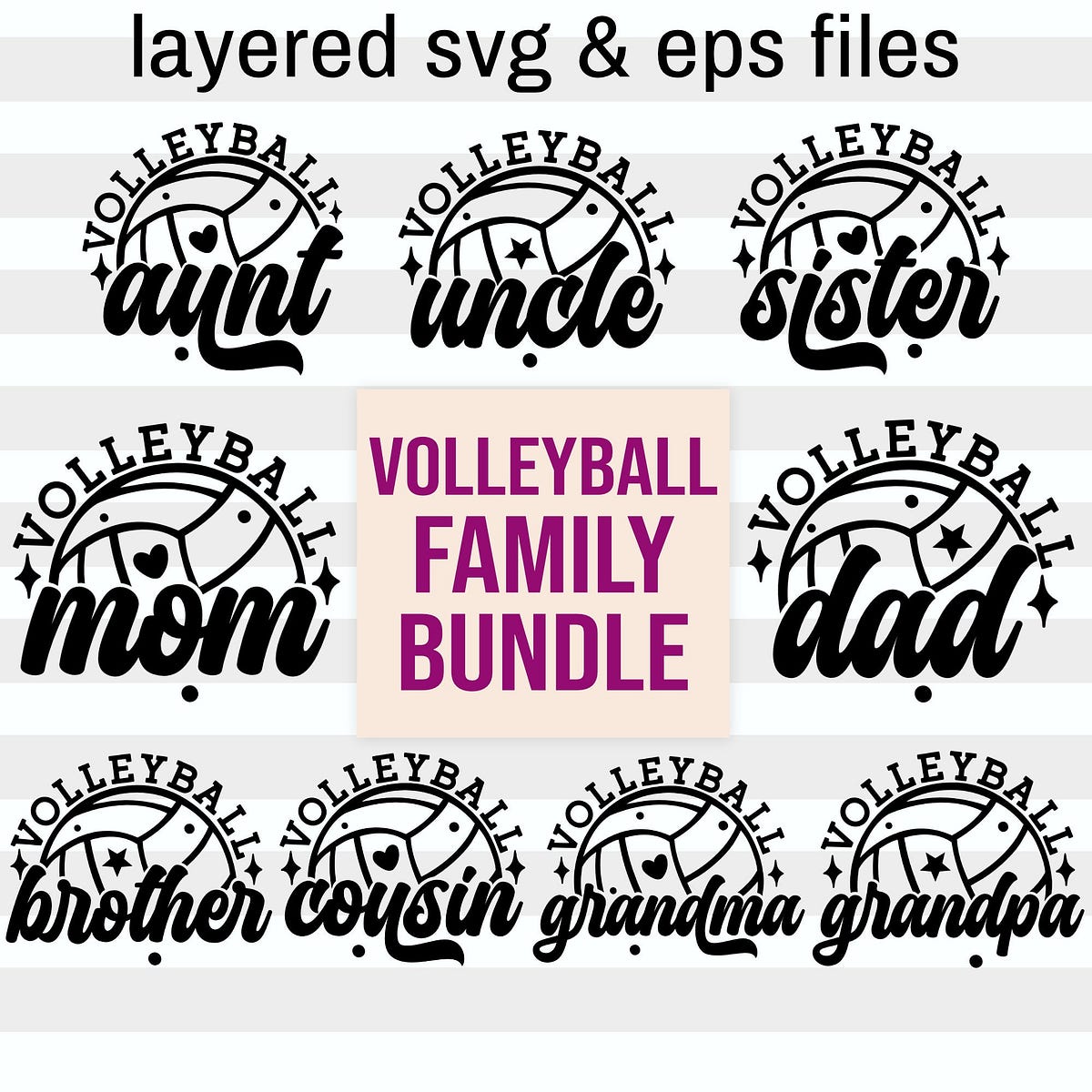 Volleyball Family Svg Bundle| Volleyball Mom Png| Family of a ...