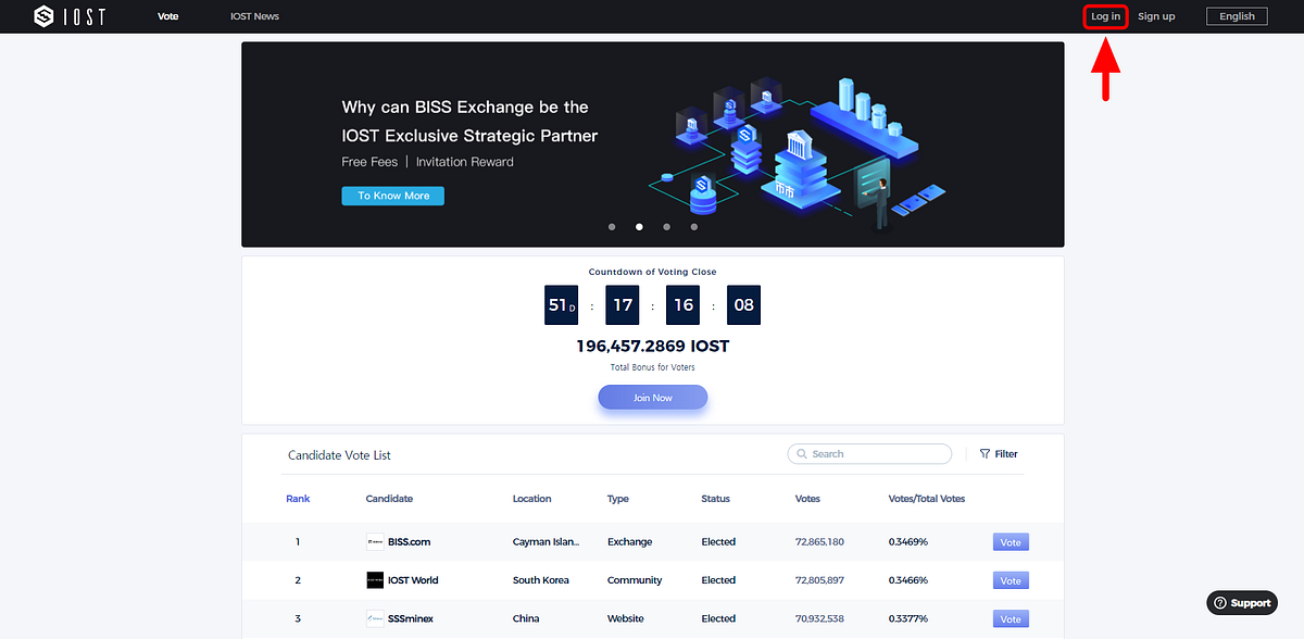 How to Deposit and Vote. IOST election Site… | by IOST World | Medium
