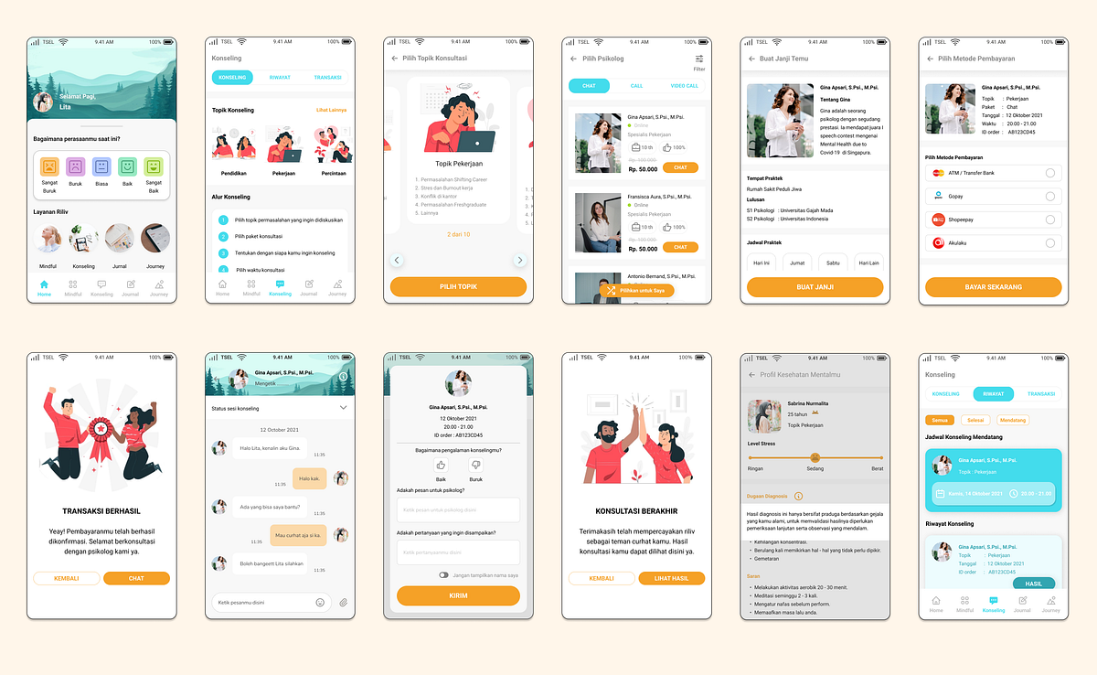 Case Study : Online Psychologist Counseling Application Redesign | by Innes Deviana | Medium
