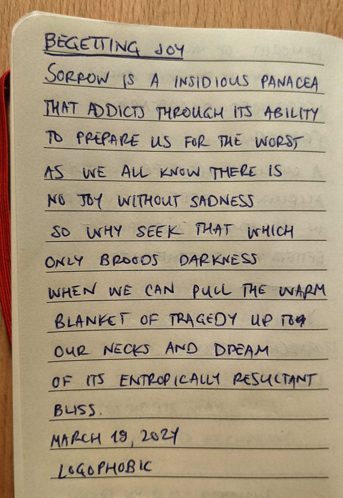 Begetting Joy - Write Under the Moon - Medium
