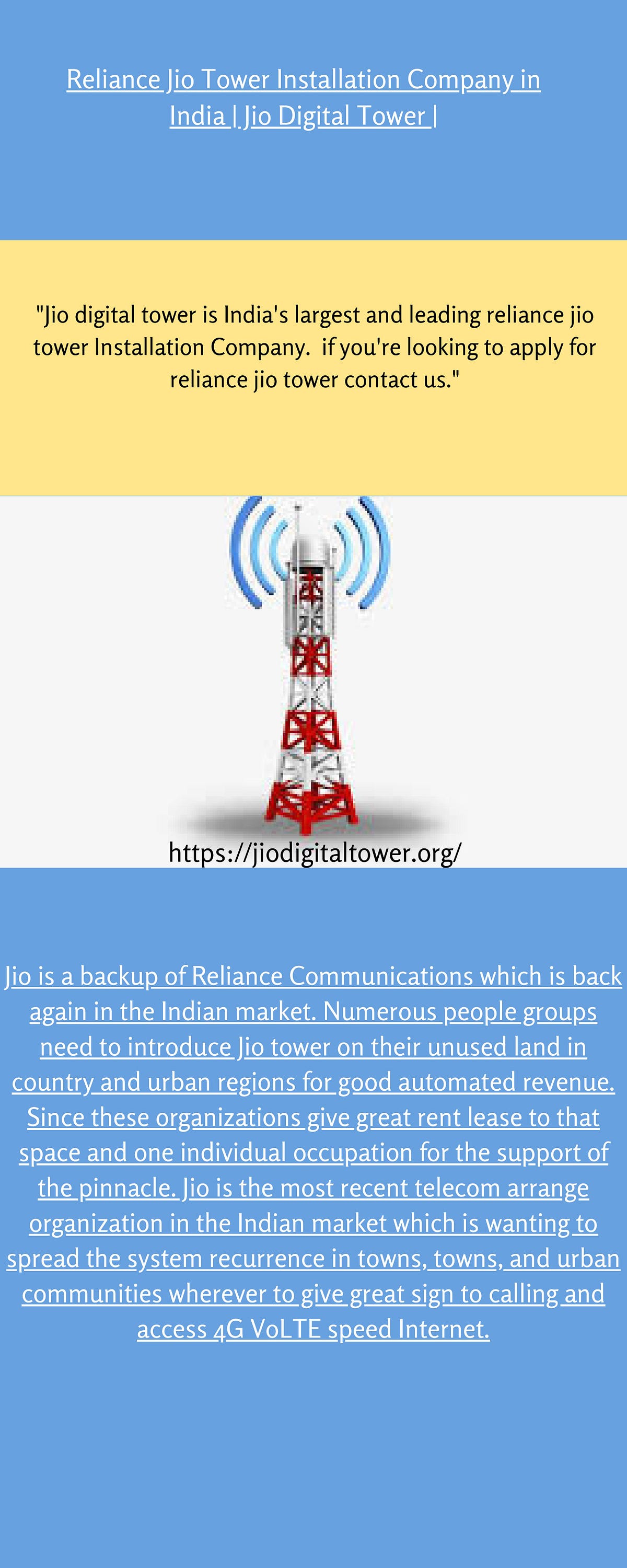 Reliance Jio Tower Installation Company in India | Jio Digital Tower ...