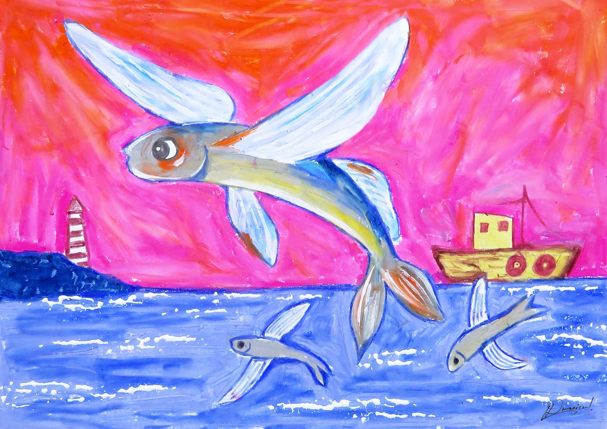 The champion of “flying” in the ocean, “flying fish” | by Dawnxisoul ...