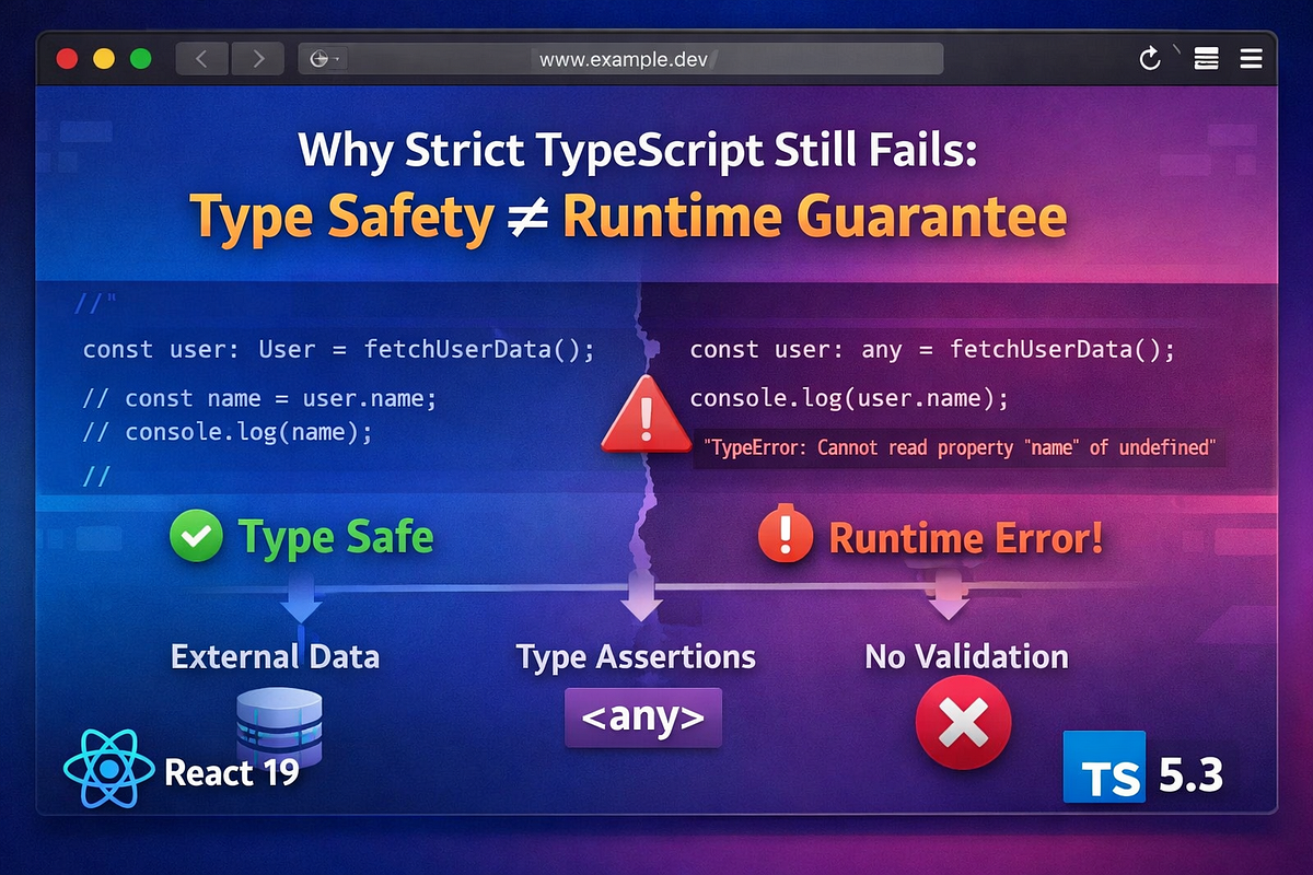 Why Strict TypeScript Still Allows Runtime Failures | Medium