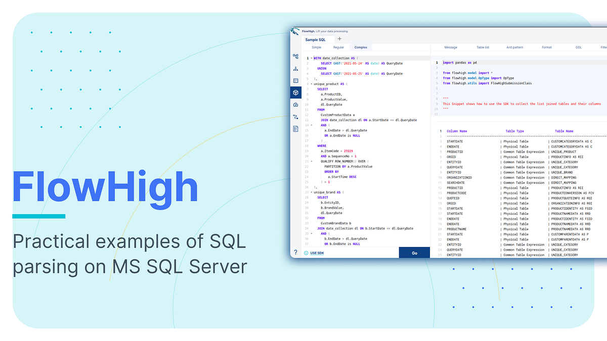 Parsing SQL queries in MS SQL Server | by Uli Bethke | Medium