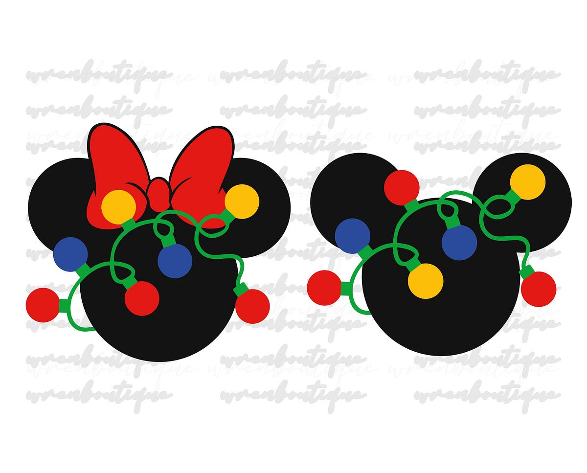 Christmas 2023, Mickey Minnie Head, Svg and Png Formats, Cut, Cricut ...