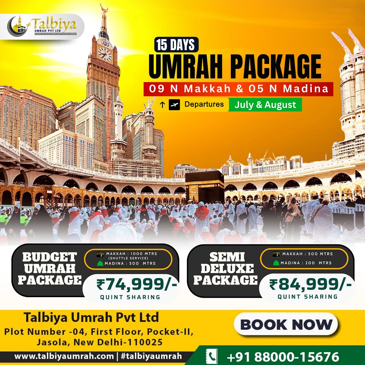 15 Days Umrah Package with Talbiya Umrah Pvt Ltd - Talbiya Umrah Pvt Ltd - Medium