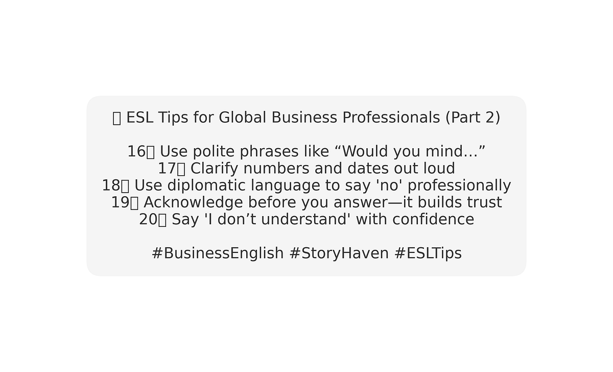 🌐 5 More Business English Tips for Global Professionals (Tips #16–20 ...