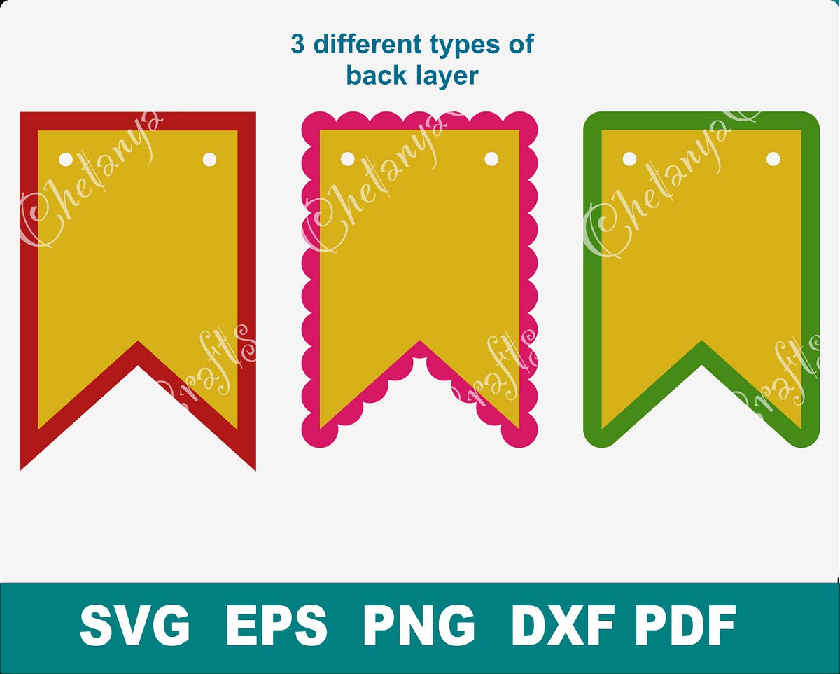 Banners Svg Pennant Bunting Svg Template Cut File Curved Svg