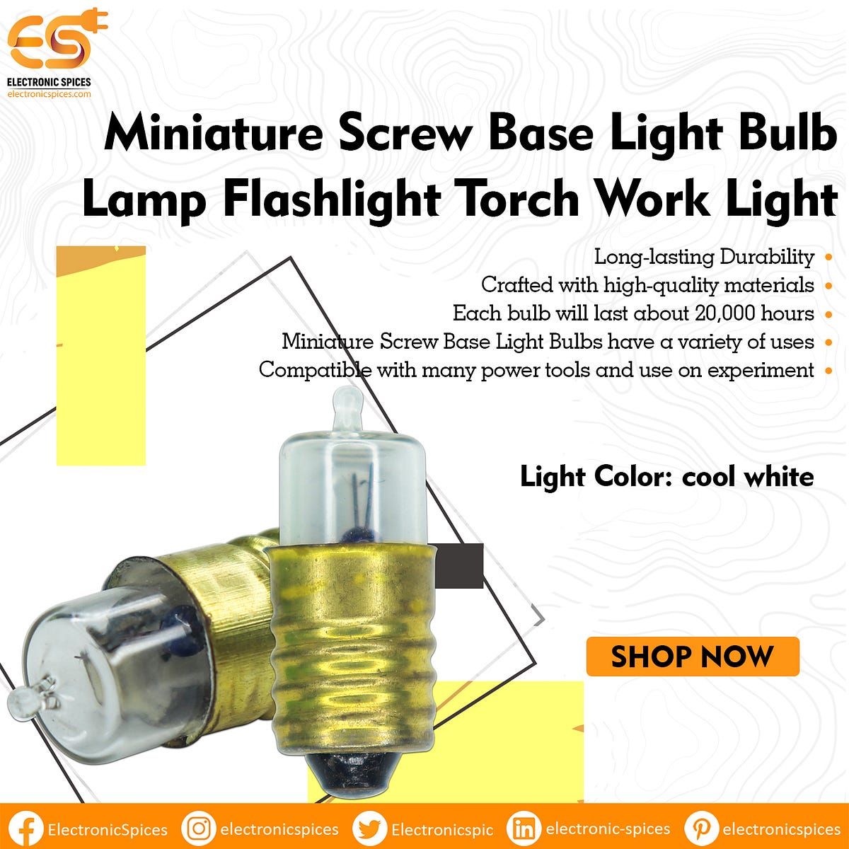 Miniature Screw Base Light Bulb Lamp Flashlight Torch Work Ligh | by ...