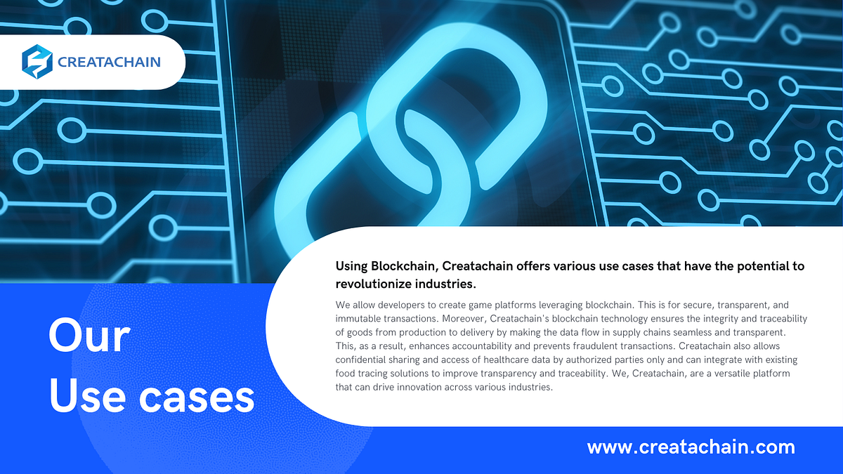 Our Use cases - Creatachain Official - Medium