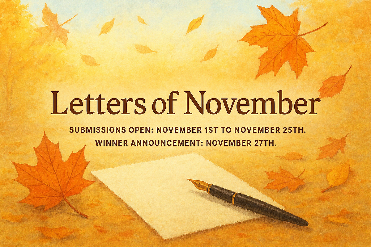 Letter Of November — A Writing Challenge — No Time | No Time