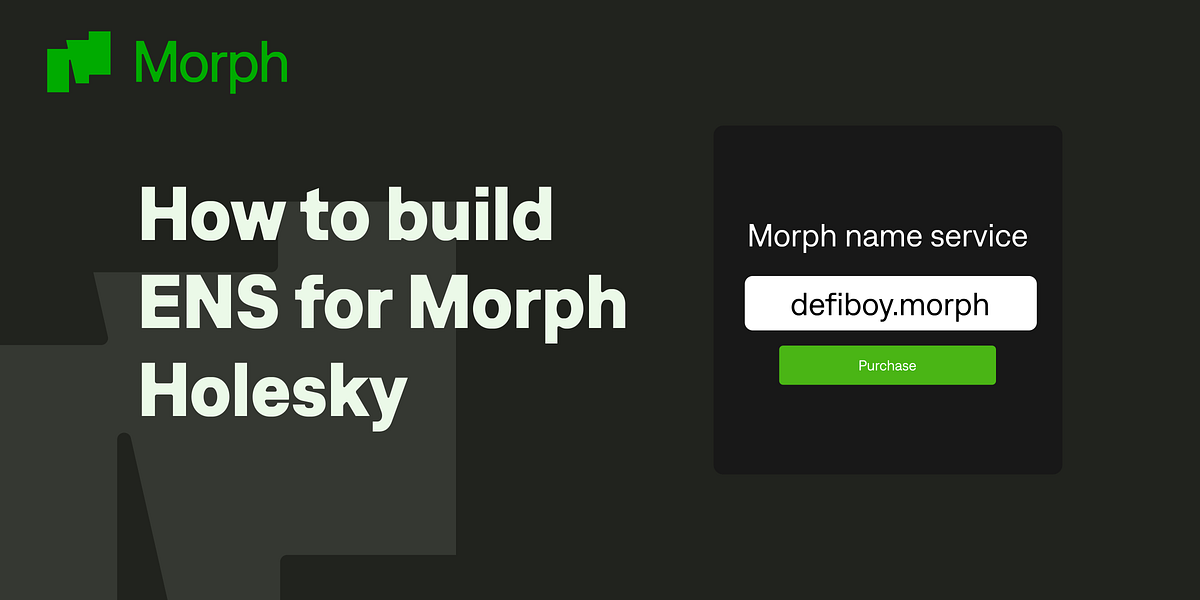 Building your own ENS on Morph. ENS (Ethereum Name Service) is a great ...