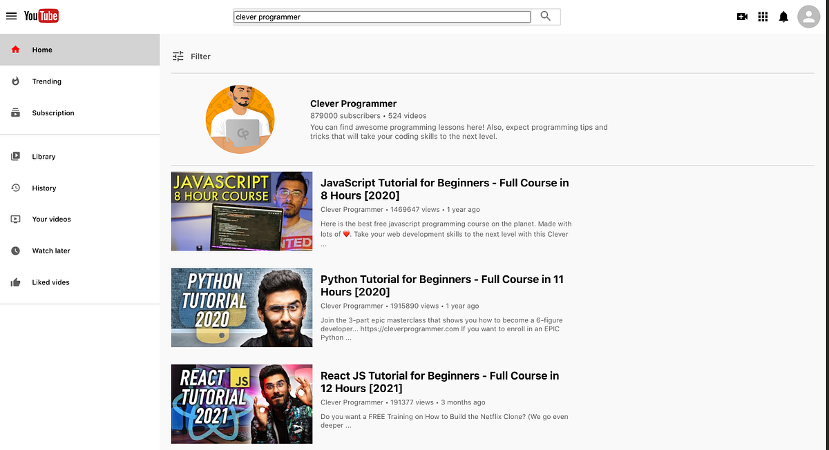 Let’s Build a YouTube Clone with React | by Nouman | JavaScript in Plain English