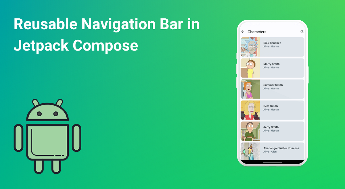 Crafting a Reusable Navigation Top Bar in Jetpack Compose | by German Hernandez del Rosario | Medium