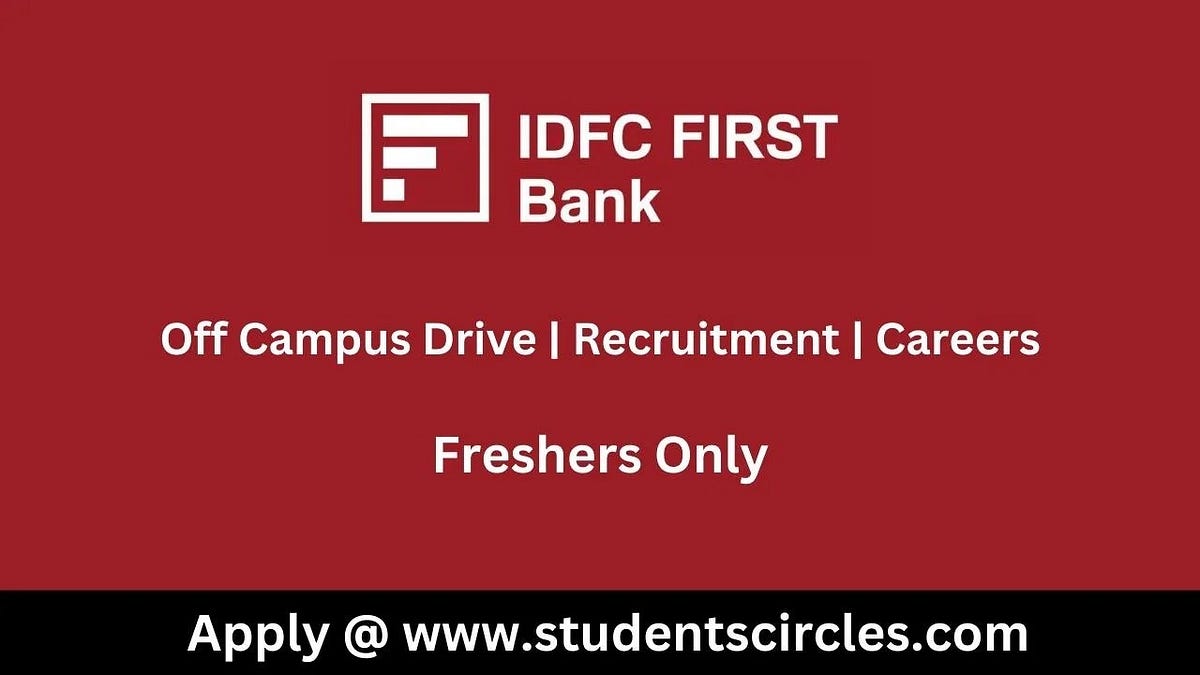 IDFC First Bank Recruitment 2023 | Fresher | Direct Link | by V G ...