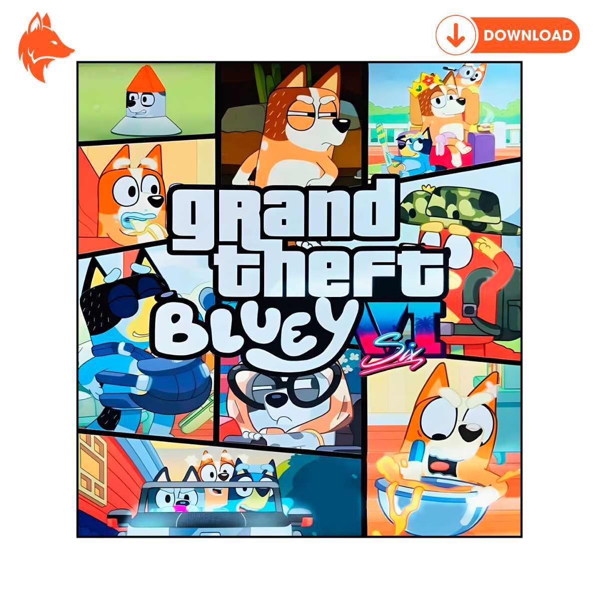 Retro Grand Theft Bluey Family Characters PNG - Charles Rocha - Medium