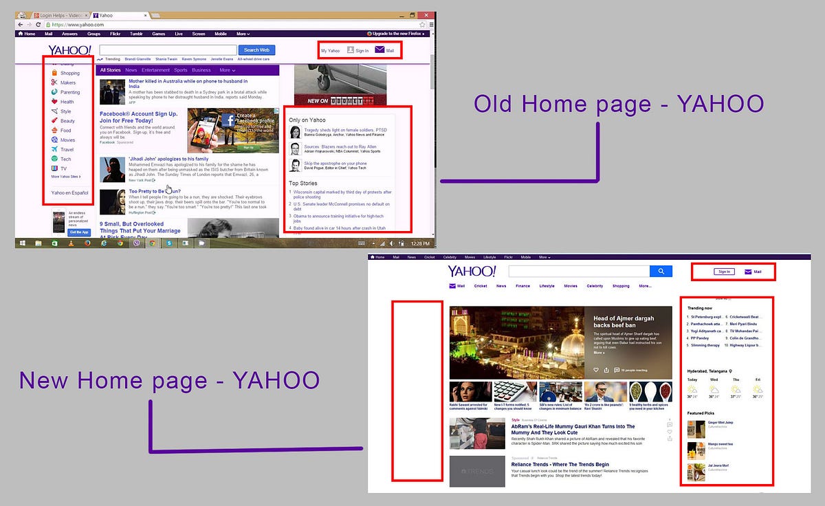 YAHOO NEW HOME PAGE. Finally, YAHOO come up with new… | by JANGU | Medium