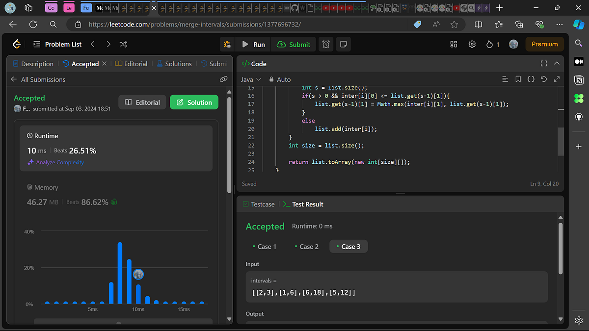 Leet Code no. 56. Question no. 56. Merge Intervals | by FAIZAL | Medium