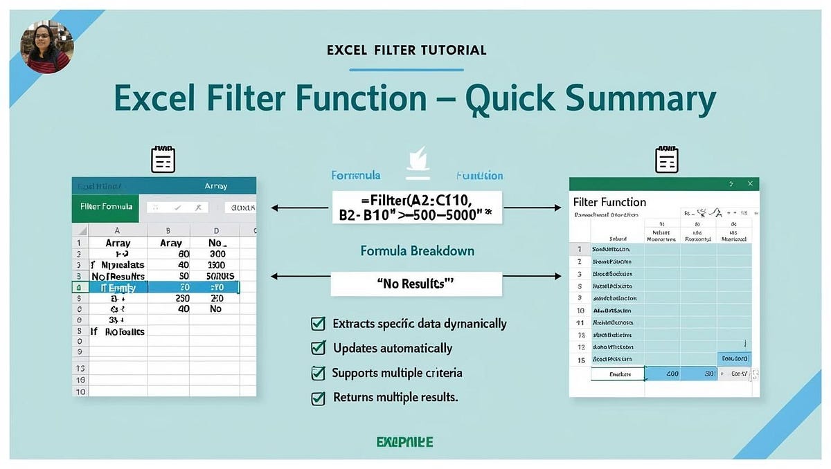 Filter funtion in Excel. The FILTER function in Excel allows you… | by Faheem unnisa | Jan, 2025 ...