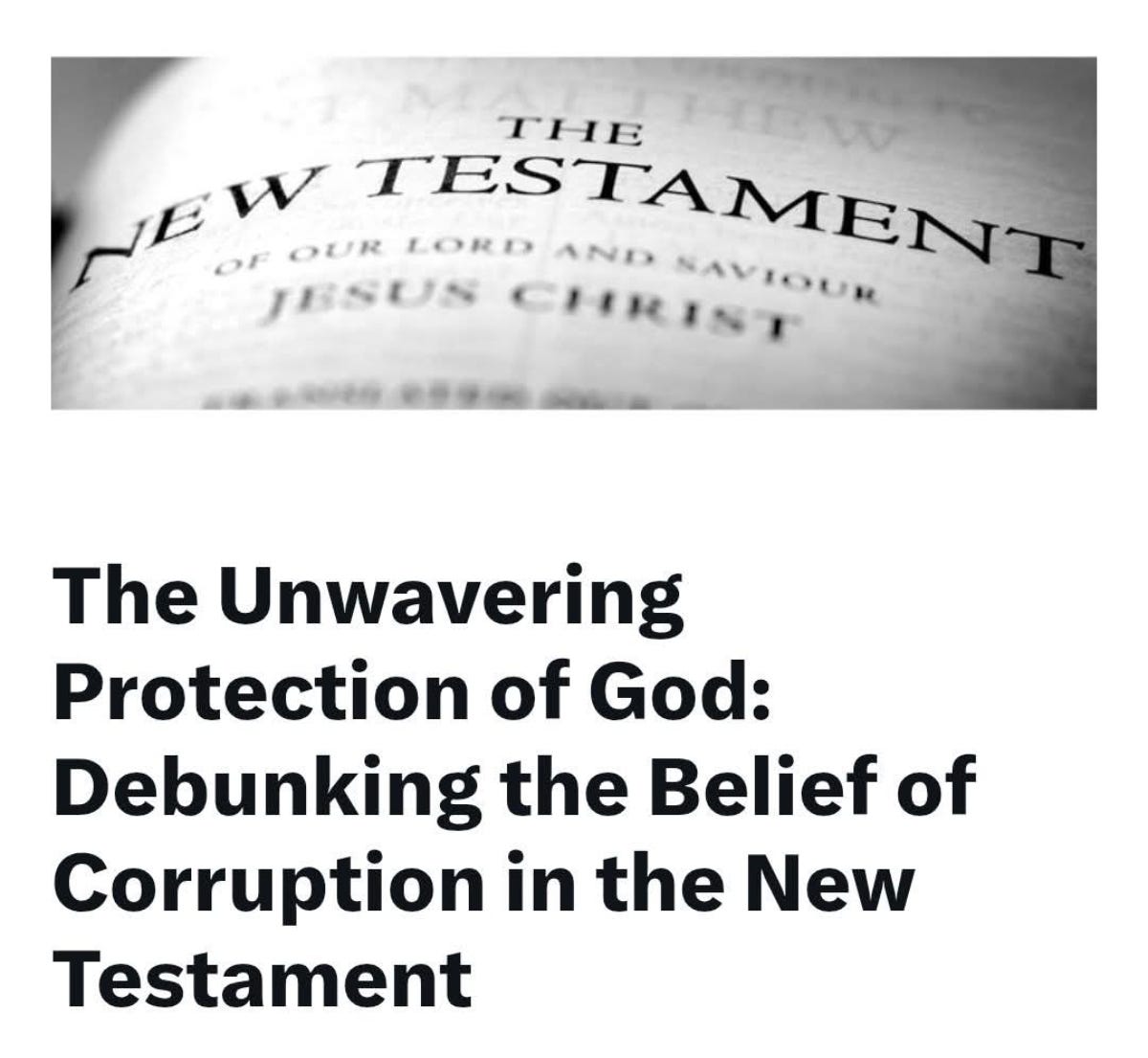 ⬛ The Unwavering Protection of God: Debunking the Belief of Corruption ...