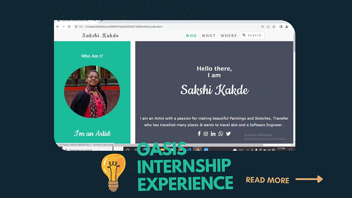 Oasis Internship Experience. First of all I am very thankful to… | by Sakshi Kakde | Medium