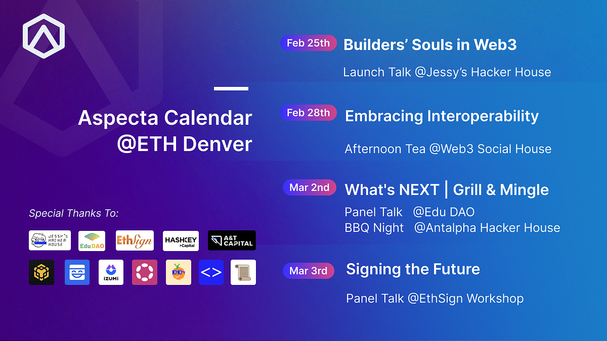 Meet Aspecta At ETH Denver 2023. It’s that time of the year! | by Aspecta | Medium