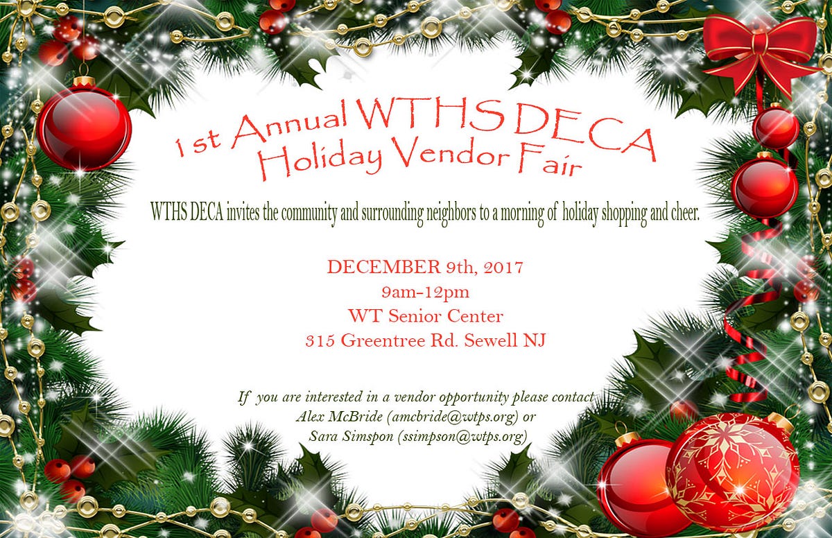 WTHS DECA Club to host first annual Holiday Vendor Fair Dec. 9 | by ...