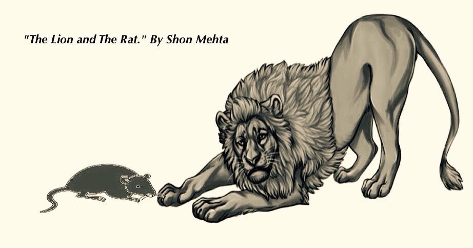 The Lion and The Rat. http://www.shonmehta.com | by shon mehta | Medium