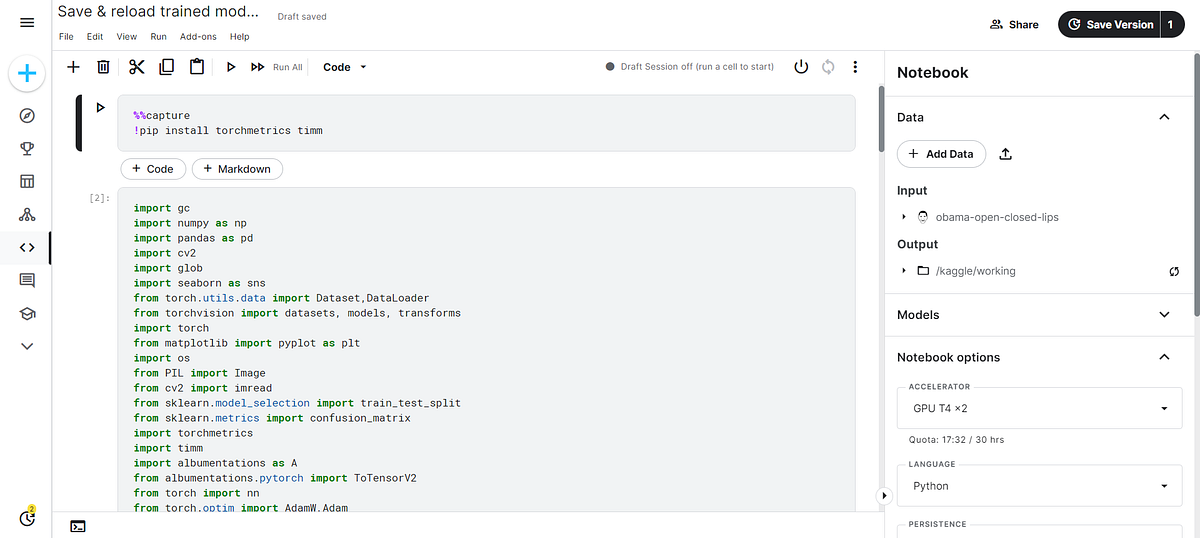 How to reload trained models on Kaggle | by Sanjana Reji Kallingal | Medium