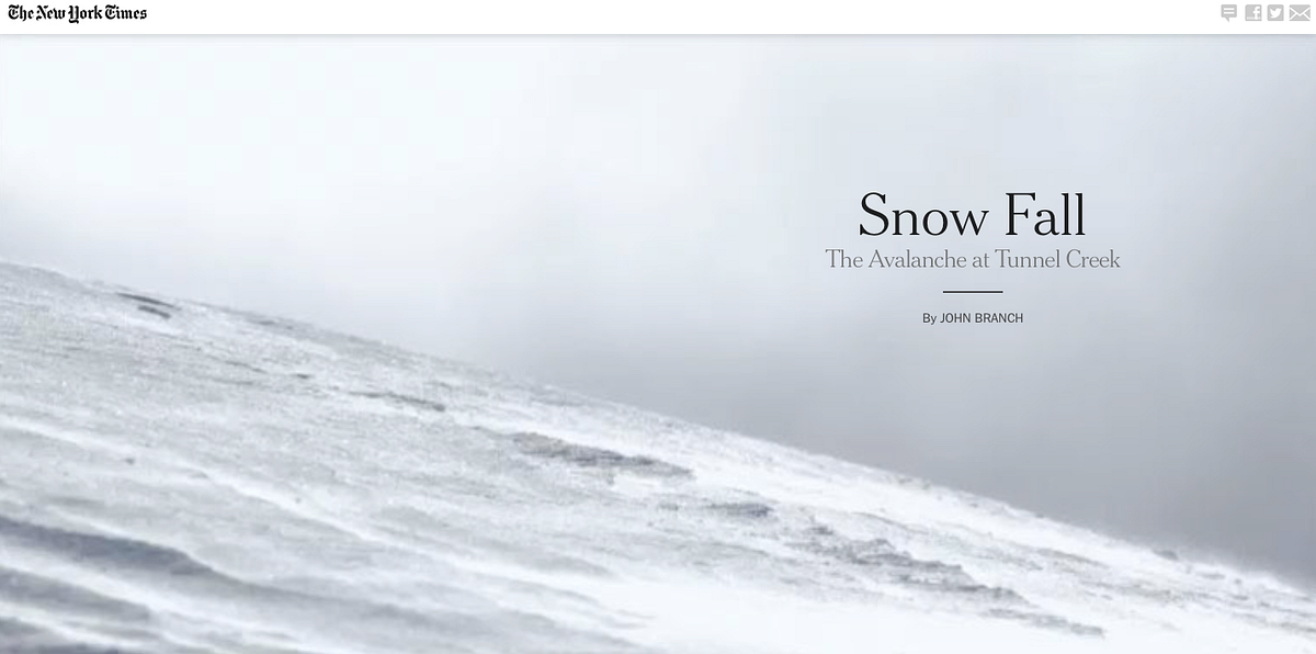 Multi-media Critique: Snow Fall. Snow Fall was a groundbreaking… | by ...