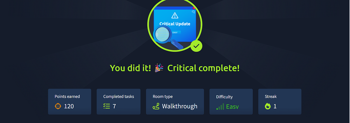 Critical: Try Hack Me Walkthrough | by Ayesha Shoukat Ali | Medium