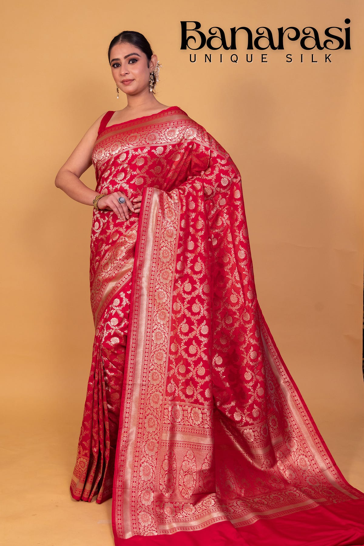 Drape Yourself in Elegance: The Timeless Red Banarasi Saree | by Banarasi Unique Silk | Sep ...