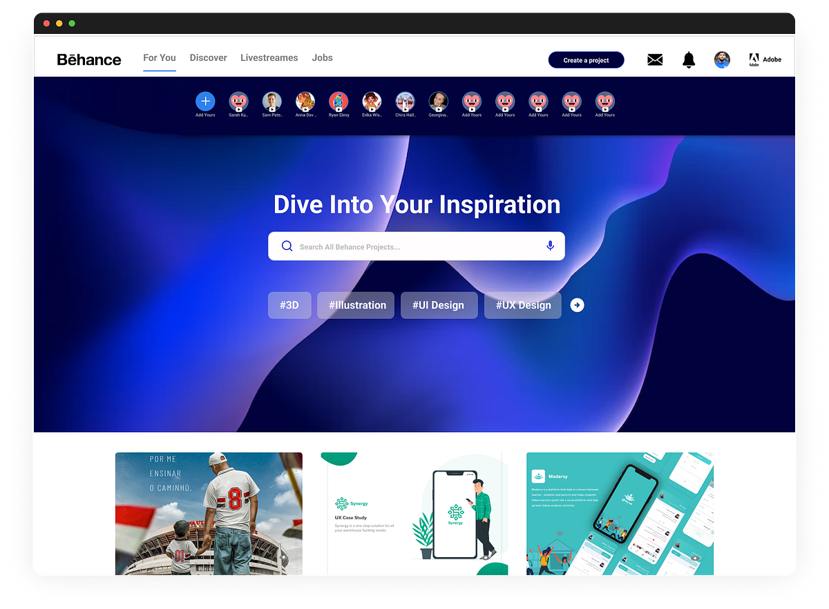 Redesign Behance: Interview task. 👋 Hello readers | by Kirannahak | Medium